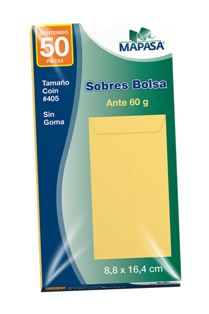 Paquete de Sobres COIN Ante, 50 Piezas, Pegue al Centro, Solapa ...