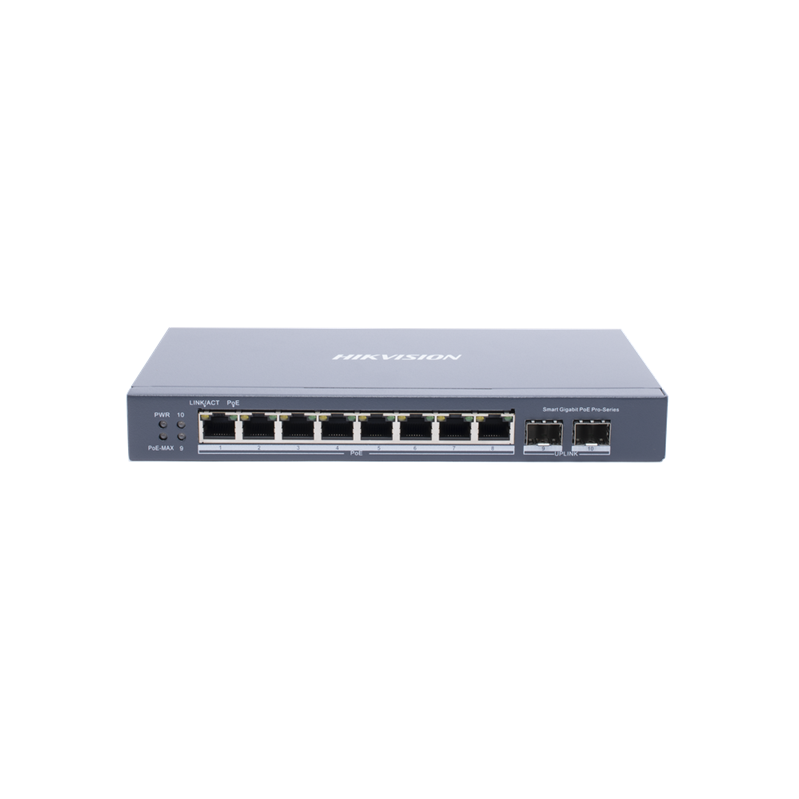 Switch Gigabit PoE+, Administrable, 8 Puertos 10/100/1000 Mbps PoE+, 2 ...