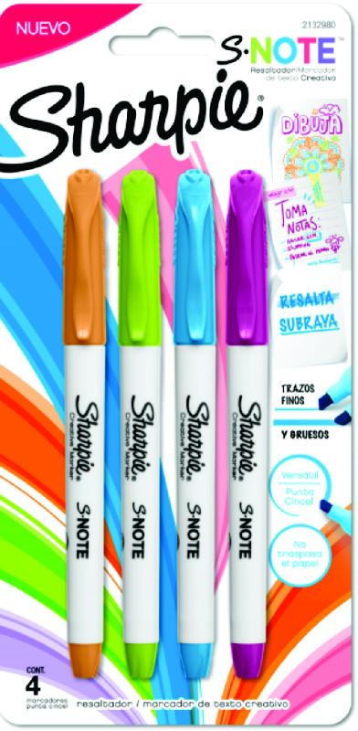 Marcador SHARPIE SNote, Resaltador, Blister, Colores Surtidos, Punta ...